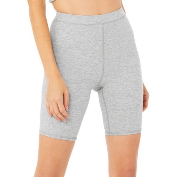 ALO Yoga | Shorts | Alo Yoga Alosoft Flow Biker Short In Zinc Heather ...